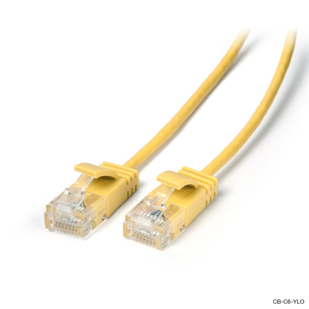 ULTRA SLIM CAT6 NETWORK CABLE YELLOW 0.3M – Elite Commnications ...